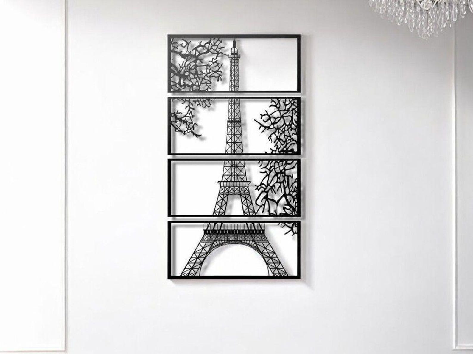 Laser Cut Eiffel Tower 3D Wall Art Decor Vector SVG, DXF, CDR - Etsy