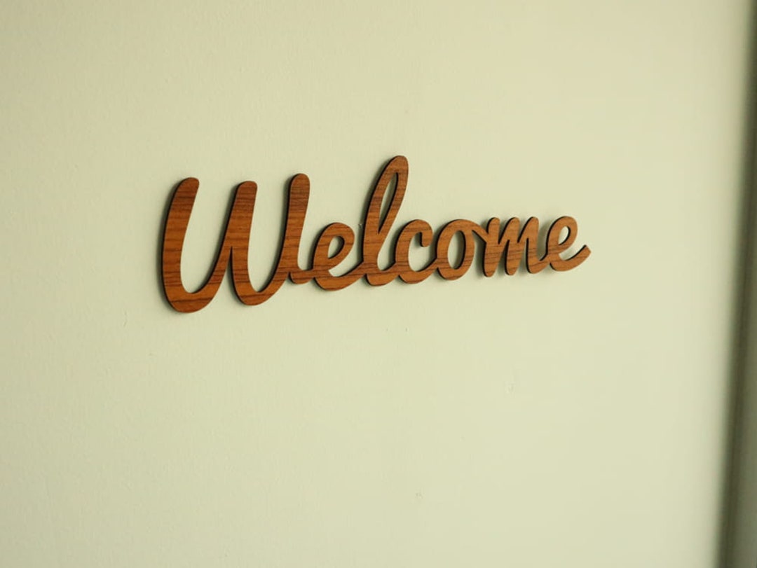 Laser Cut Wooden Welcome Sign CDR, DXF, Ai - Etsy