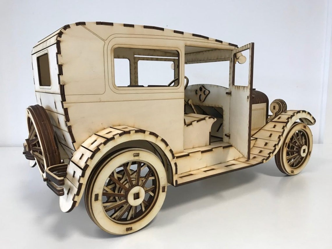 Laser Cut Car Model A 1927 Wooden Model Kit Puzzle 3mm CDR, SVG, PDF ...