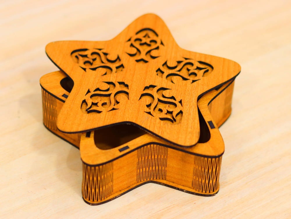 Laser Cut Star Shape Wooden Box With Lid 3mm CDR, DXF, Ai, Pdf - Etsy