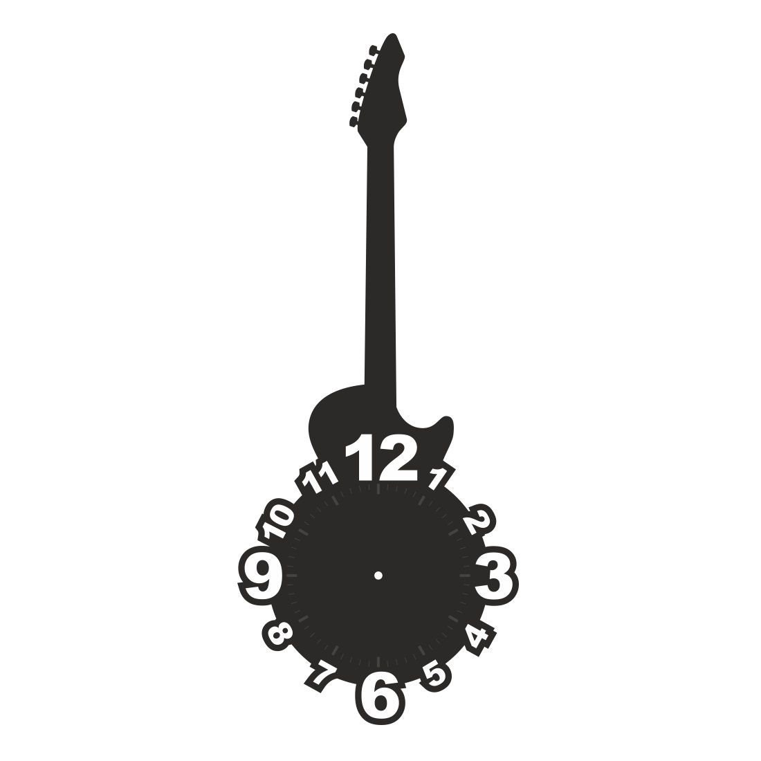 Guitar Shaped Wall Clock Laser Cut CDR File - Etsy