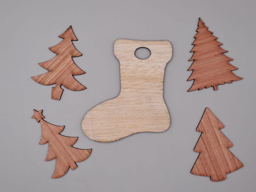 Laser Cut Christmas Stocking Wood Cutout Shape Unfinished CDR, DXF, SVG ...