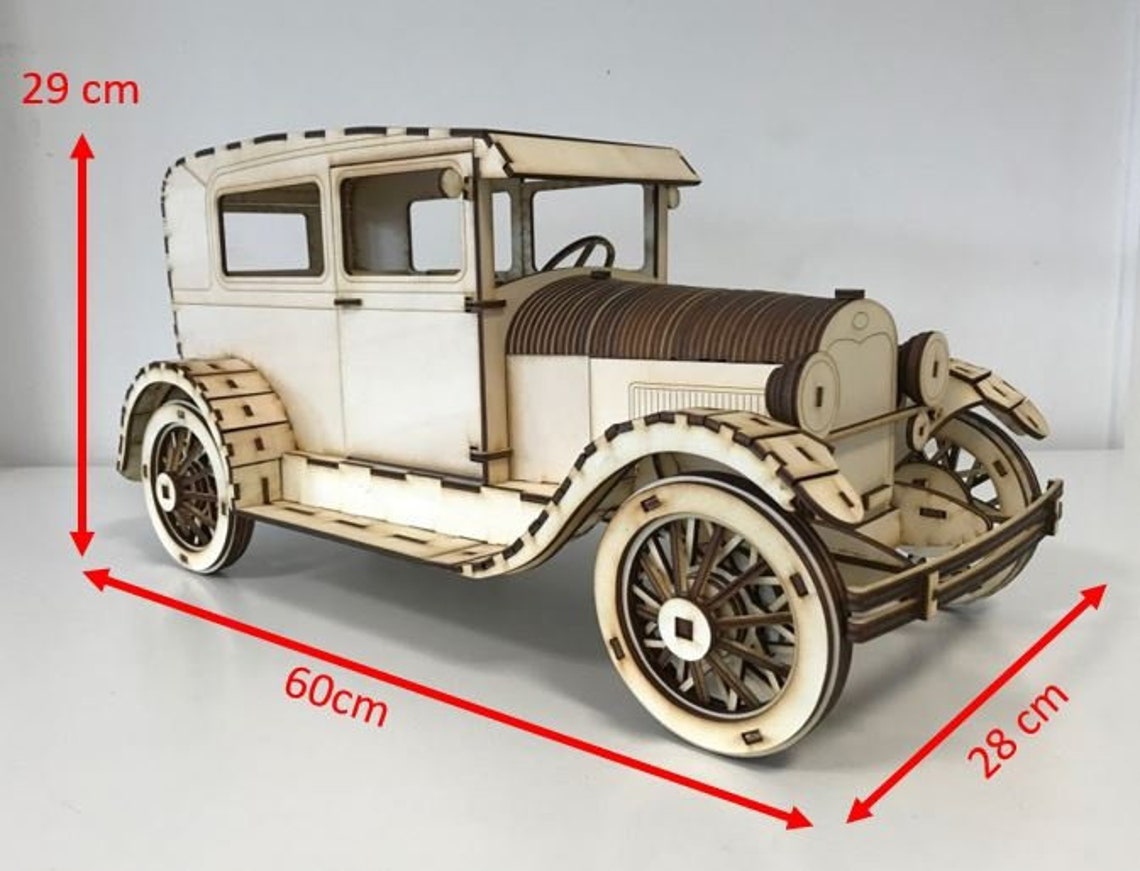 Laser Cut Car Model A 1927 Wooden Model Kit Puzzle 3mm CDR, SVG, PDF ...