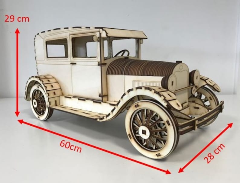 Laser Cut Car Model A 1927 Wooden Model Kit Puzzle 3mm CDR, SVG, PDF ...