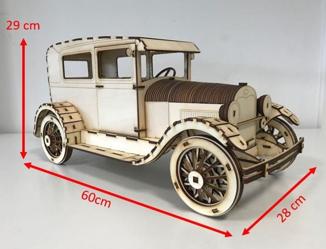 Laser Cut Car Model A 1927 Wooden Model Kit Puzzle 3mm CDR, SVG, PDF ...