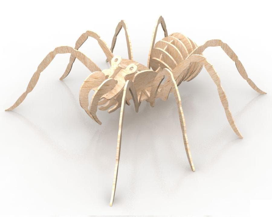 Laser Cut Spider 3D Puzzle 1.34mm SVG, DXF, CDR File - Etsy