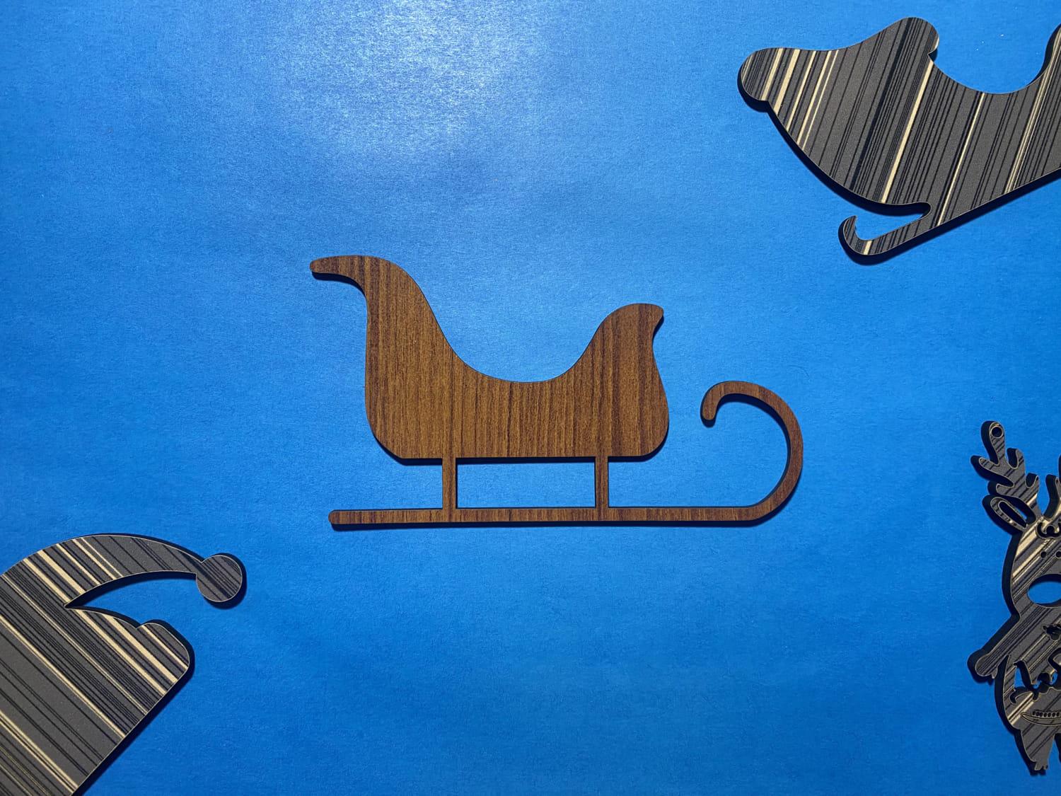 Laser Cut Sleigh Cutout Unfinished Wood Holiday Christmas Decor CDR ...