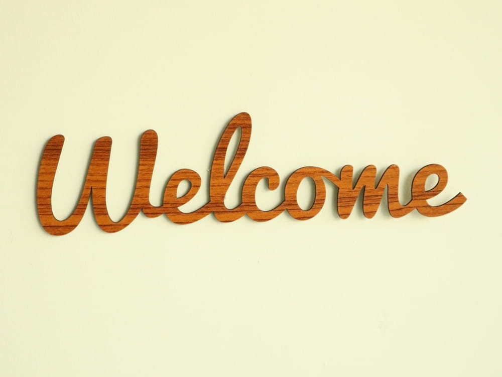 Laser Cut Wooden Welcome Sign CDR, DXF, Ai - Etsy