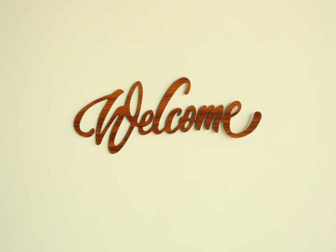 Laser Cut Welcome Sign Wooden Welcome Wall Decor CDR, DXF, SVG, Ai, Pdf ...