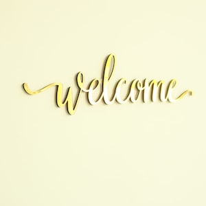 Laser Cut Welcome Script Word CDR, DXF, SVG, Ai, Pdf - Etsy