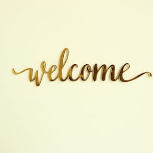 Laser Cut Welcome Script Word CDR, DXF, SVG, Ai, Pdf - Etsy