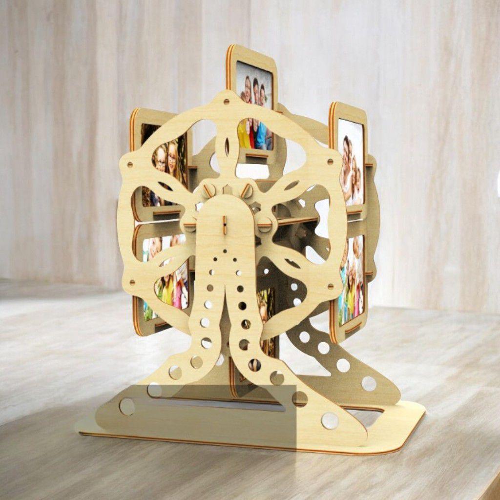 Laser Cut Ferris Wheel Family Photo Frame Vector 3.2mm SVG, DXF - Etsy