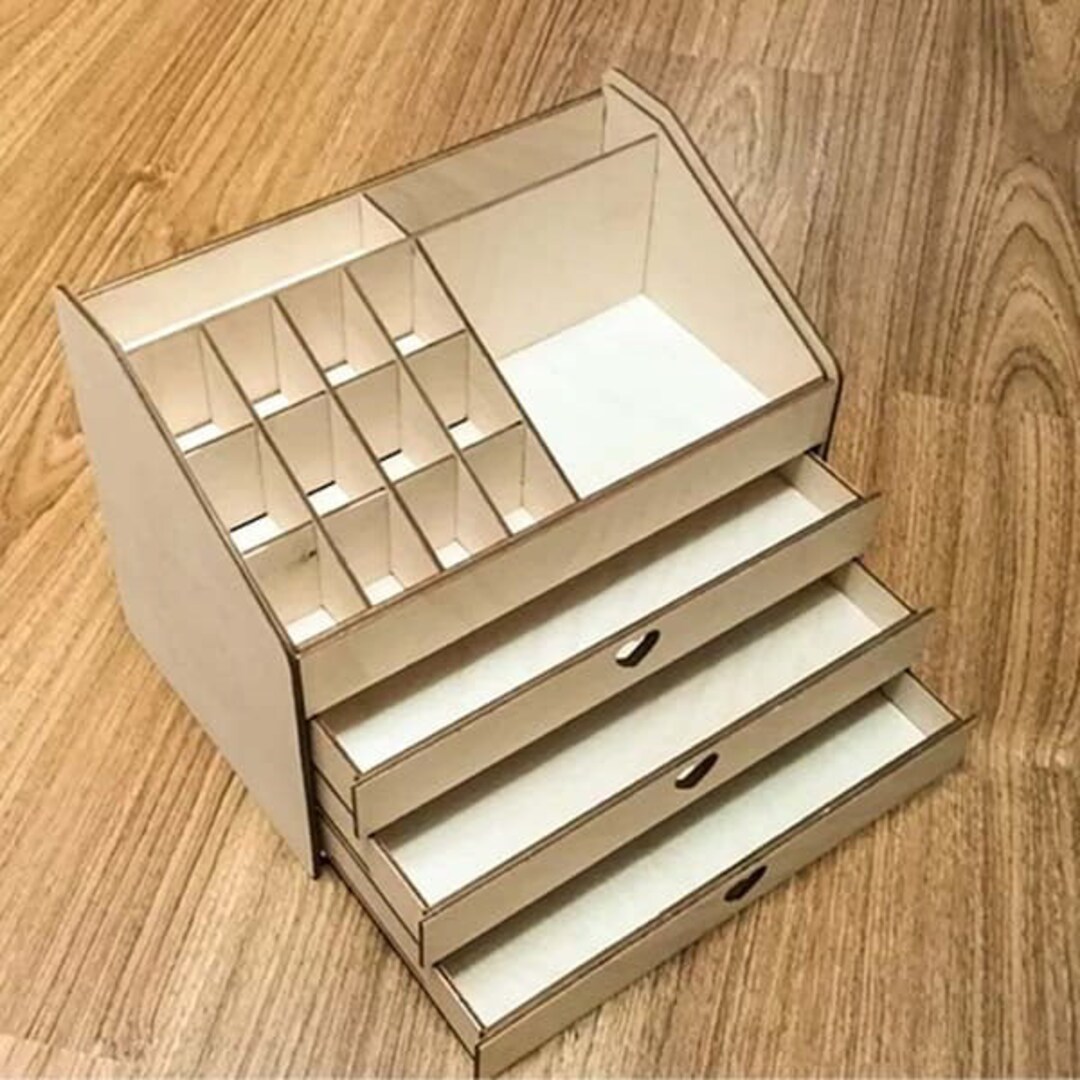 Laser Cut Desk Storage Organizer With Drawer CDR File - Etsy