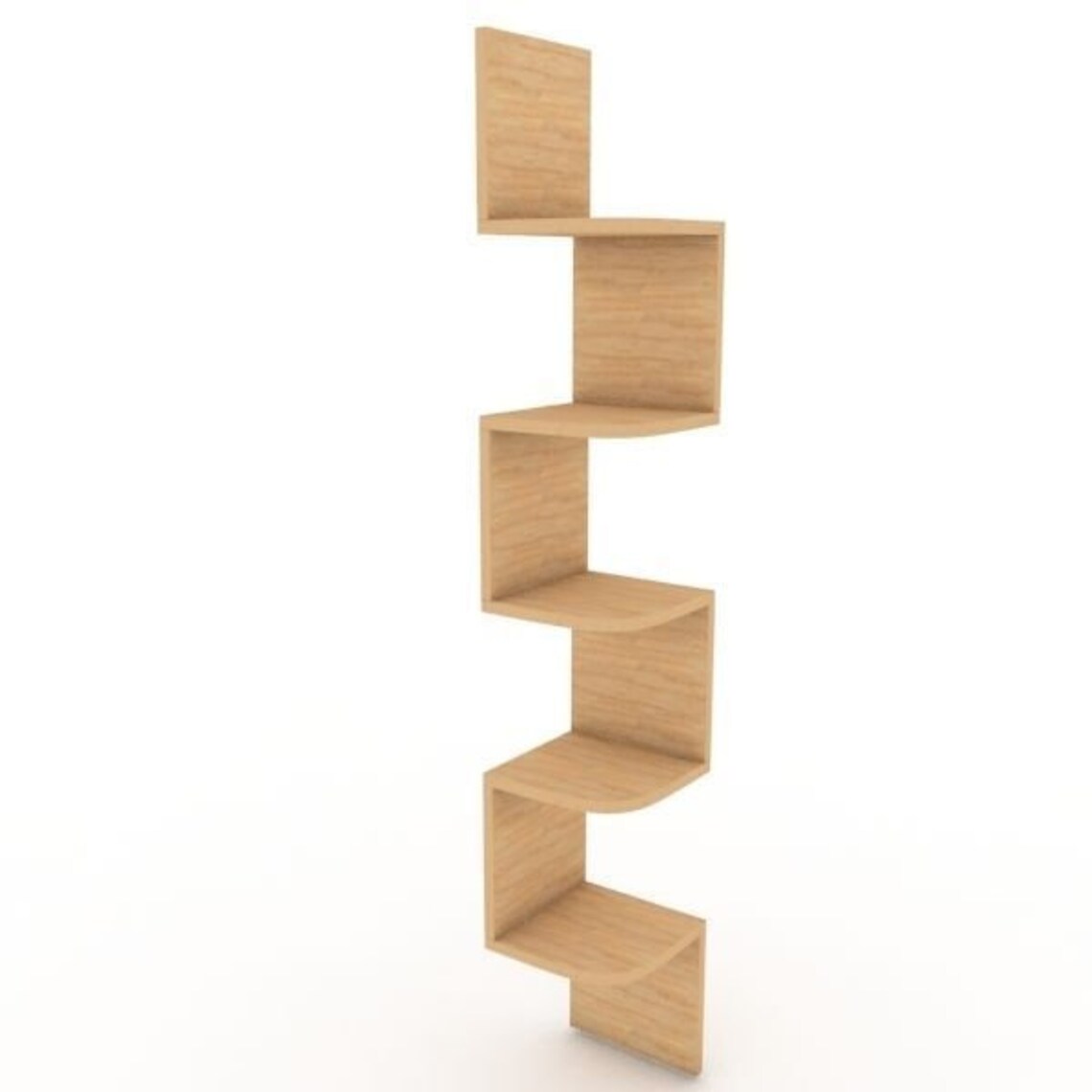 5 Tier Zigzag Floating Corner Shelf for Living Room Laser Cut 9mm CDR ...