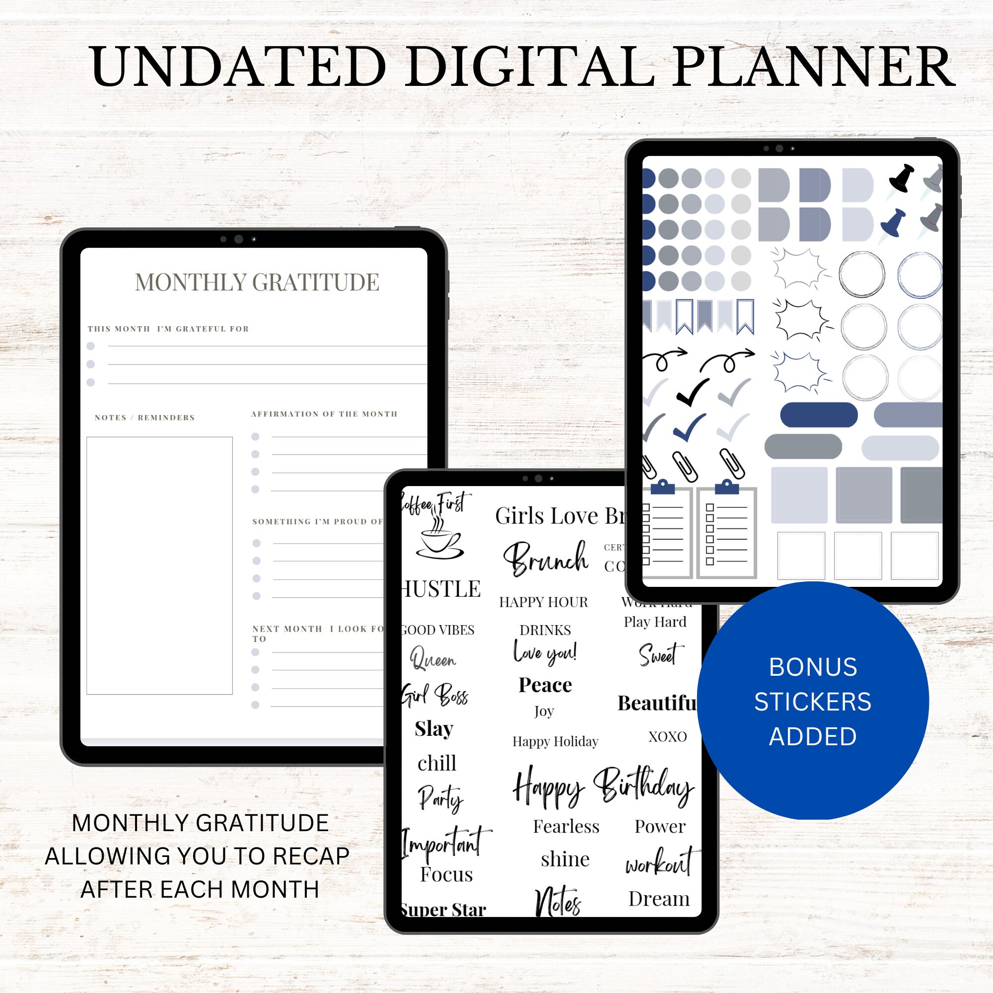 Girl Boss Undated Digital Planner, Digital Planner, Goodnotes ...