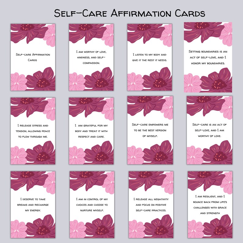 Self-care Affirmation Cards - Etsy