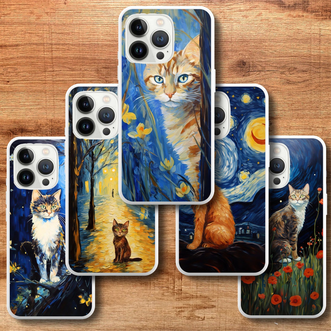 Cats Like Van Gogh Phone Case Art Cover Fit for iPhone 15 14 13 12 11 ...