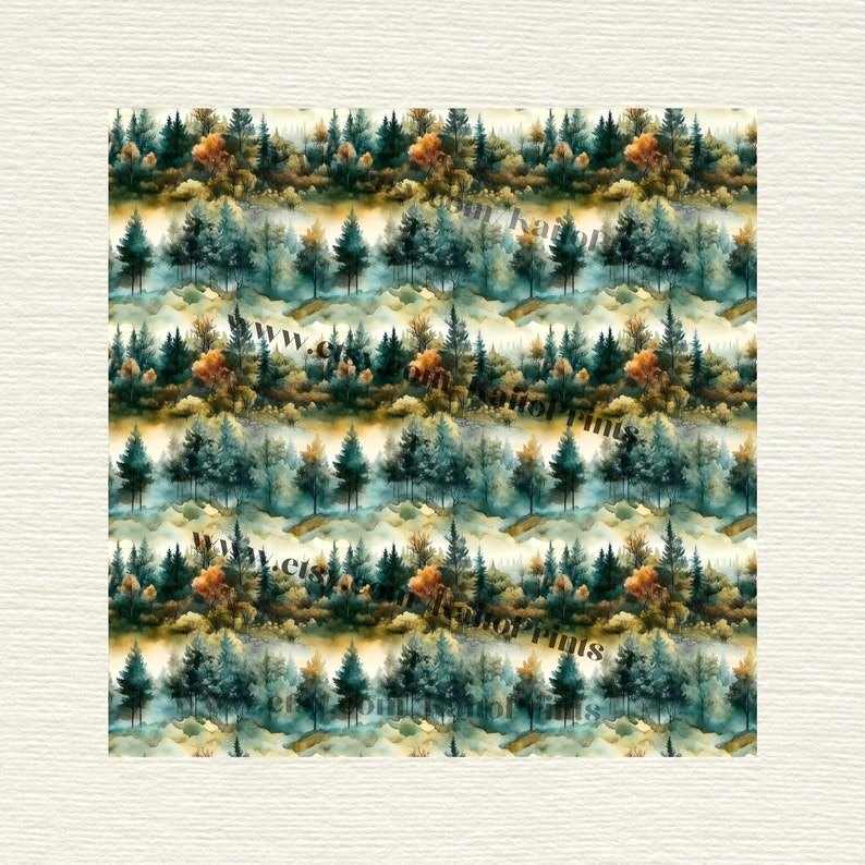 Watercolor Forests Digital Paper Seamless Forest Patterns - Etsy