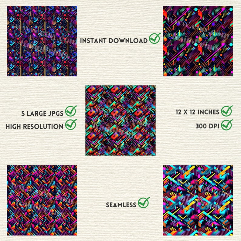 Future Digital Pattern Digital Future Pattern Neon Abstract - Etsy