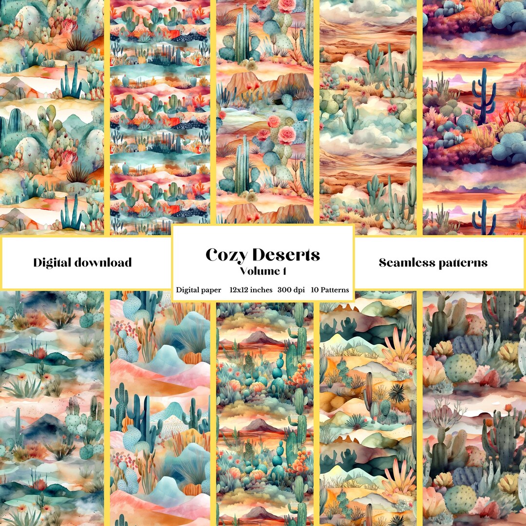 Desert Digital Paper Seamless Desert Pattern Cozy Seamless - Etsy