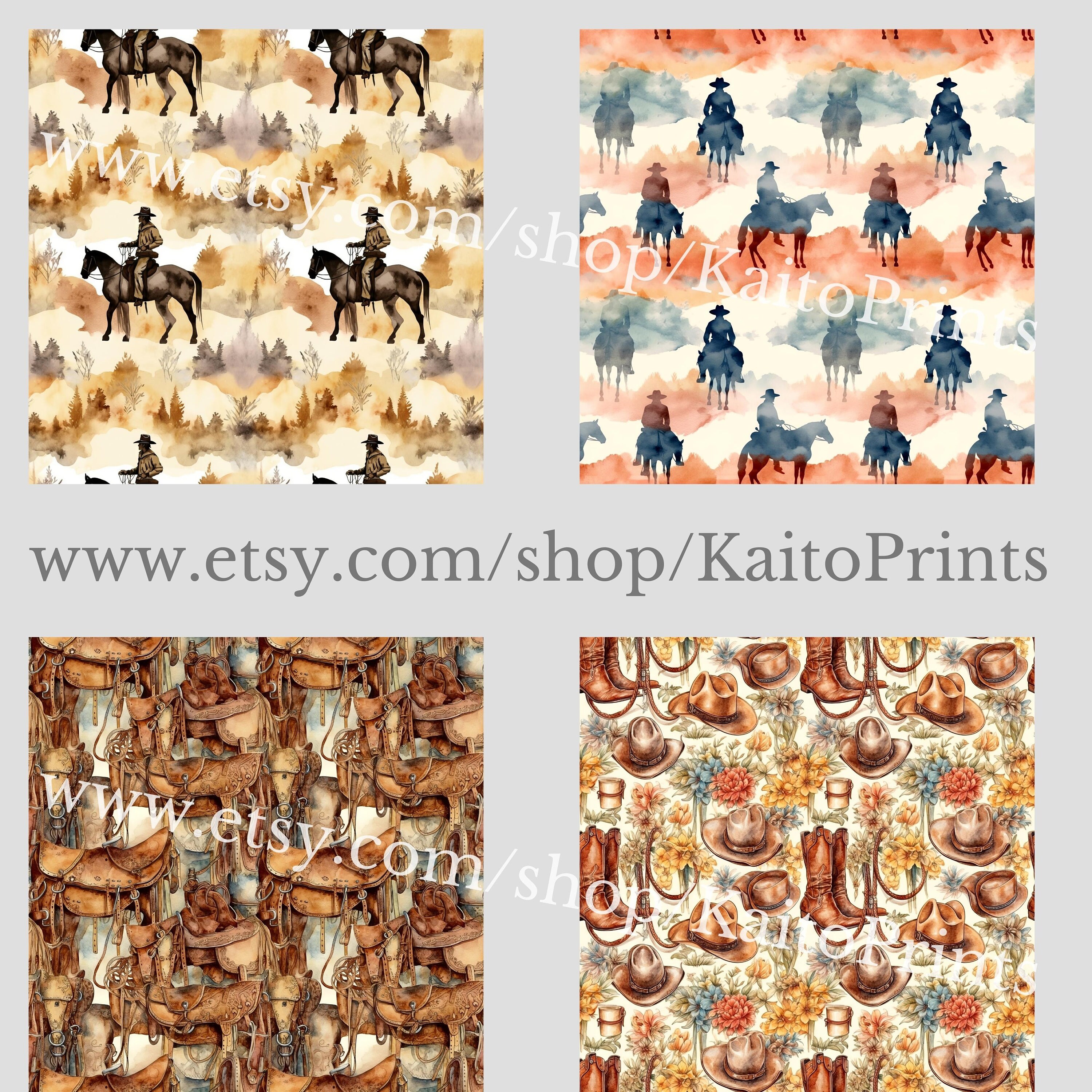 Western Digital Paper Seamless Western Patterns Cowboy - Etsy