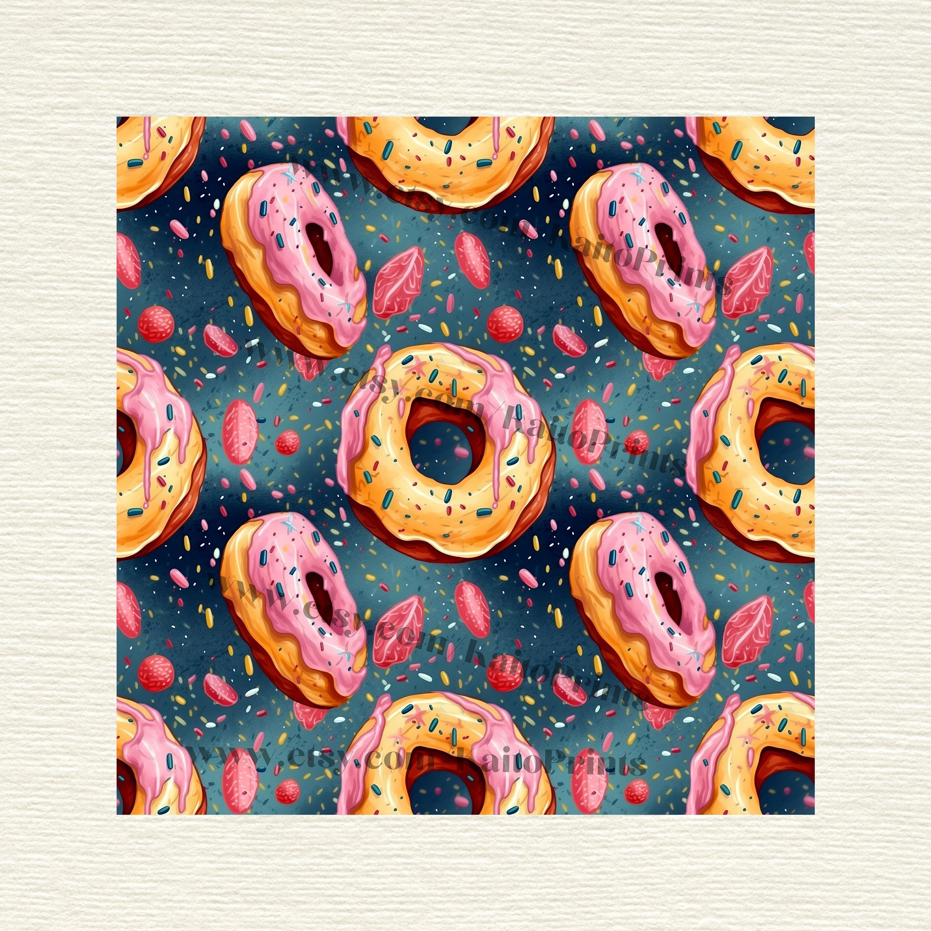 Vibrant Sweets Digital Paper Seamless Pancake Patterns Donut - Etsy