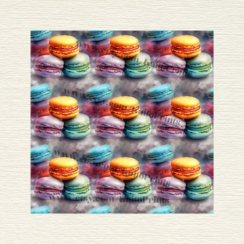 Vivid Macarons Digital Paper Seamless Macaron Patterns - Etsy