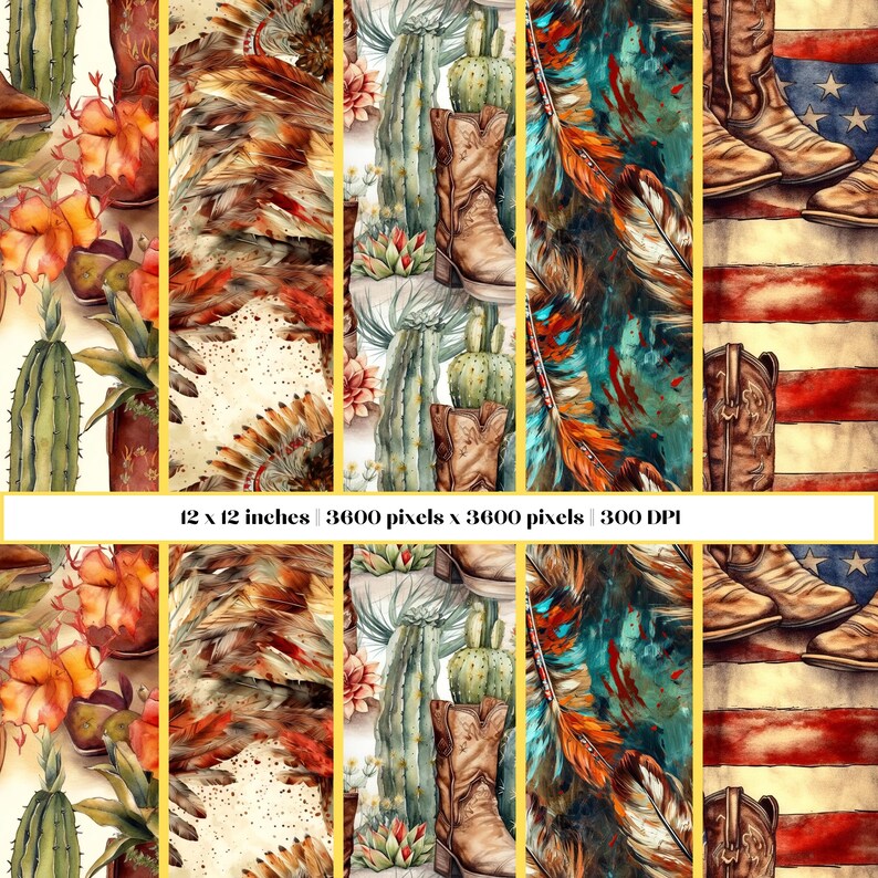Western Digital Paper, Seamless Western Patterns, Cowboy Seamless ...
