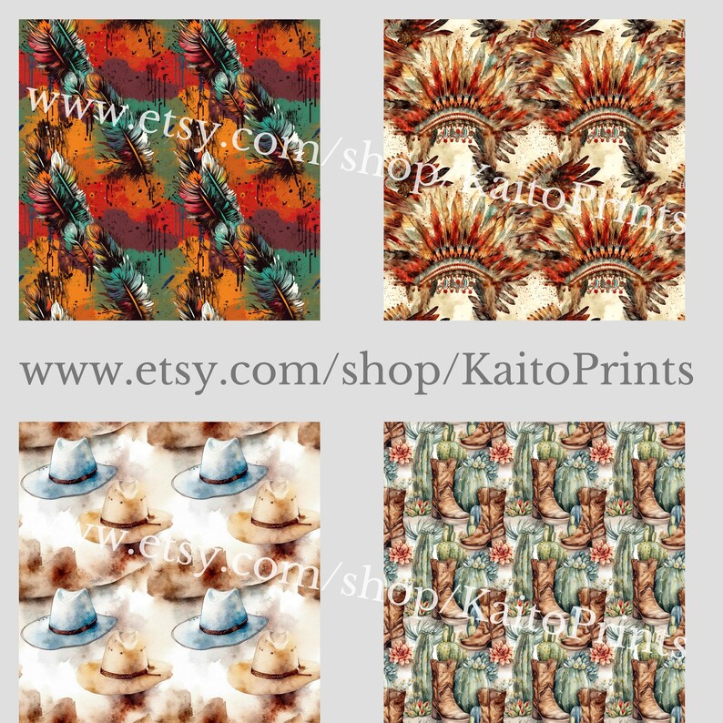 Western Digital Paper, Seamless Western Patterns, Cowboy Seamless ...