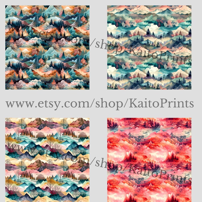 Alpine Forest Digital Paper, Seamless Forest Pattern, Cozy Seamless ...