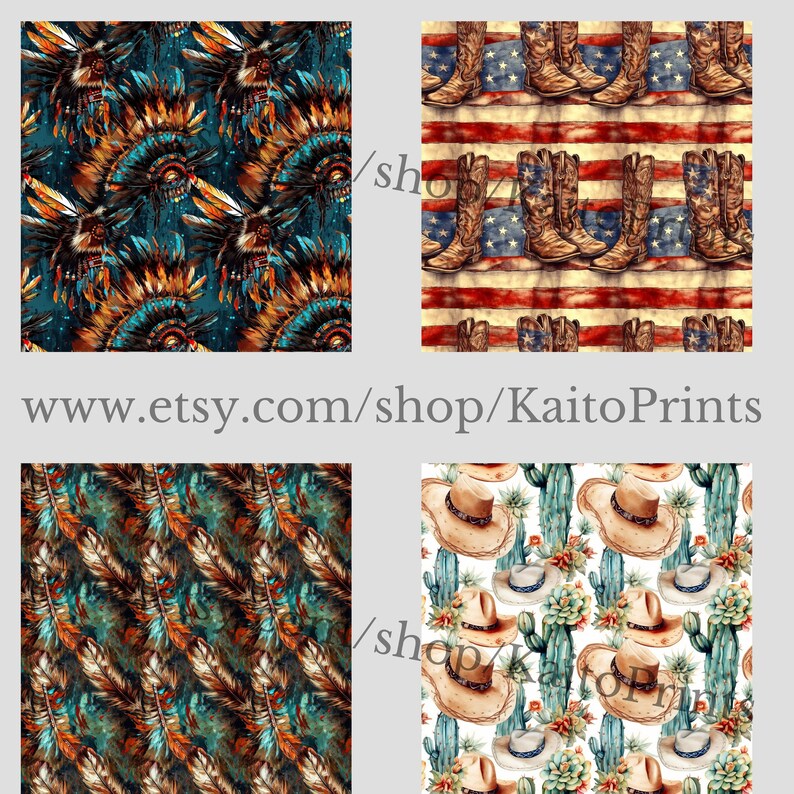 Western Digital Paper, Seamless Western Patterns, Cowboy Seamless ...