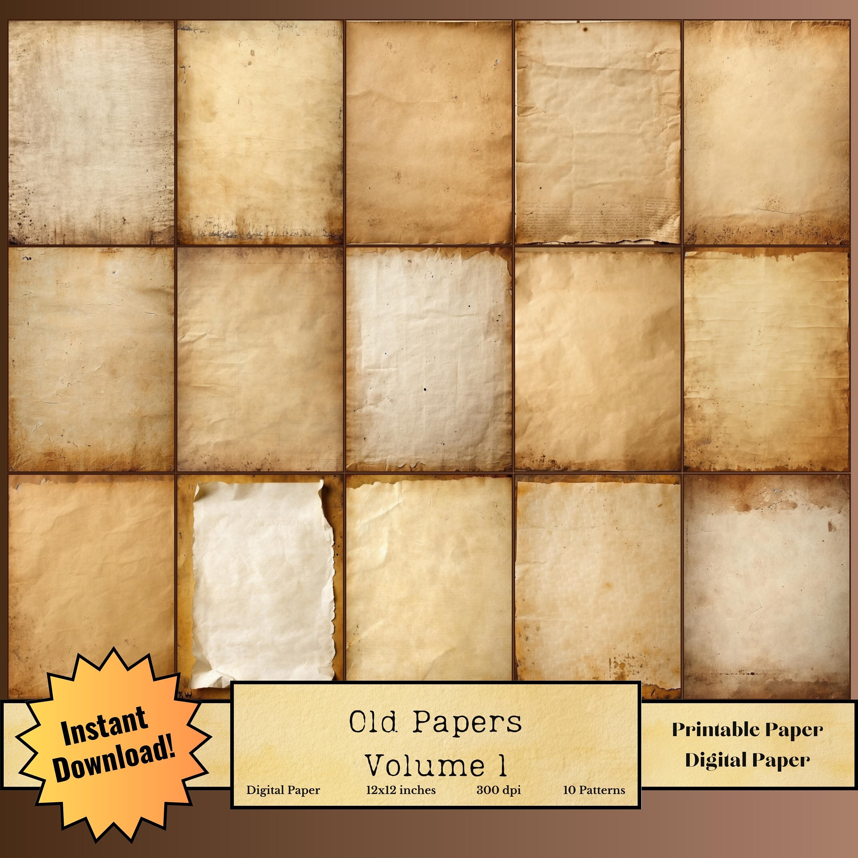 Old Paper Junk Journal Pack, Shabby Journal Sheet, Printable Junk ...