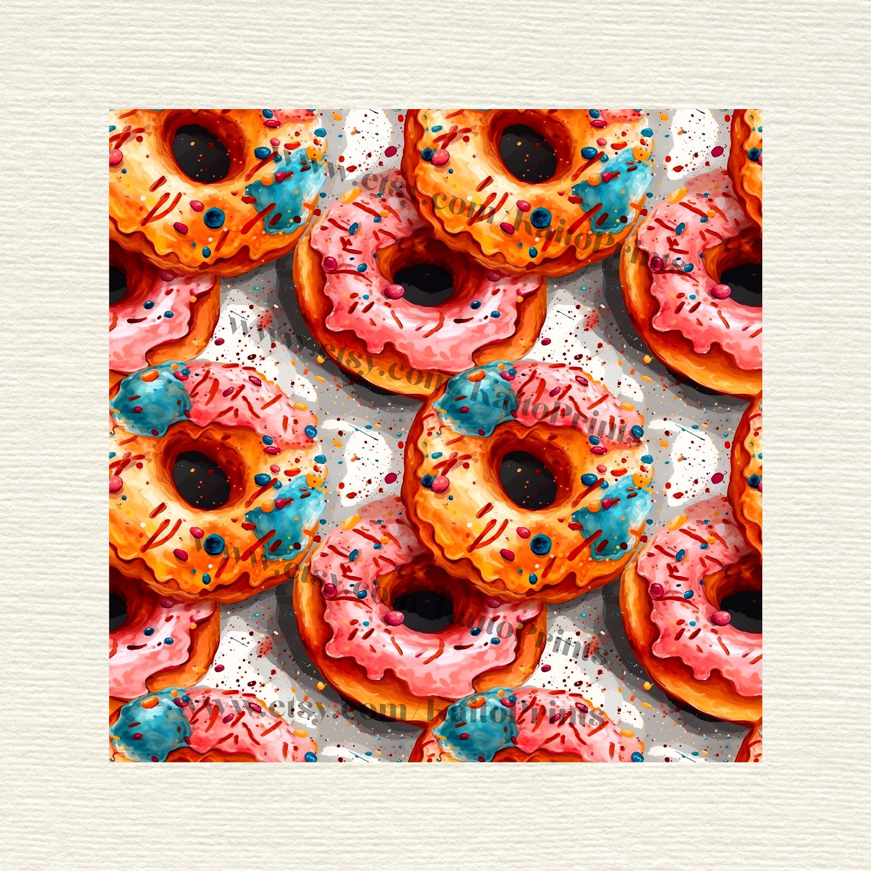 Vibrant Sweets Digital Paper Seamless Pancake Patterns Donut - Etsy
