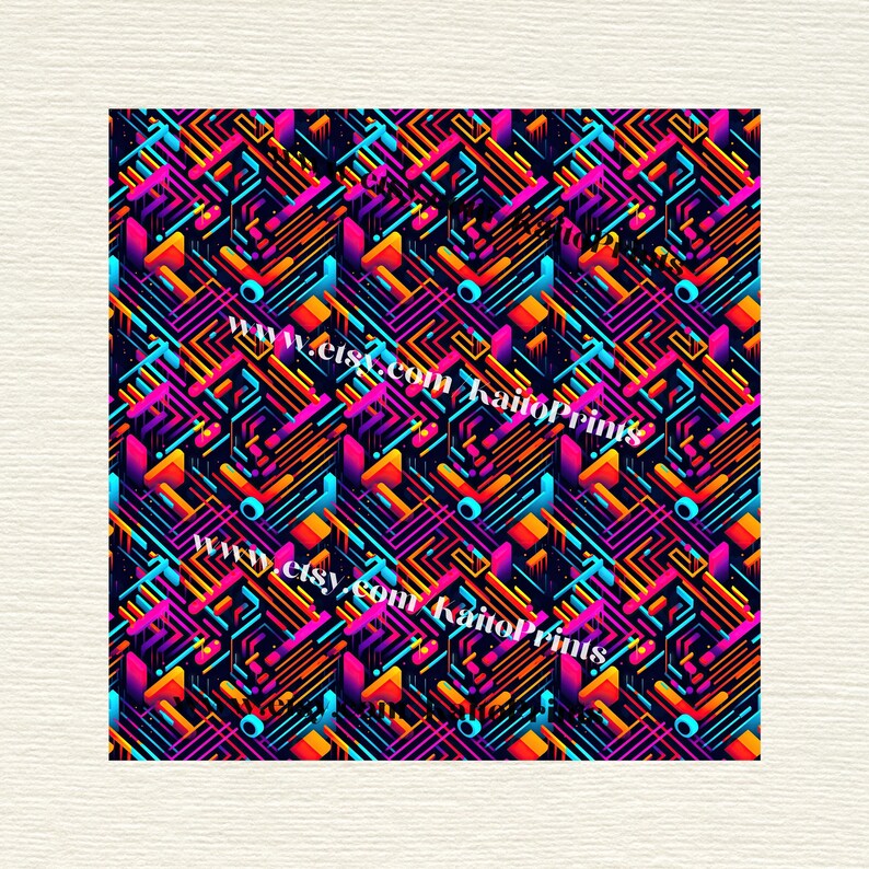 Future Digital Pattern Digital Future Pattern Neon Abstract - Etsy