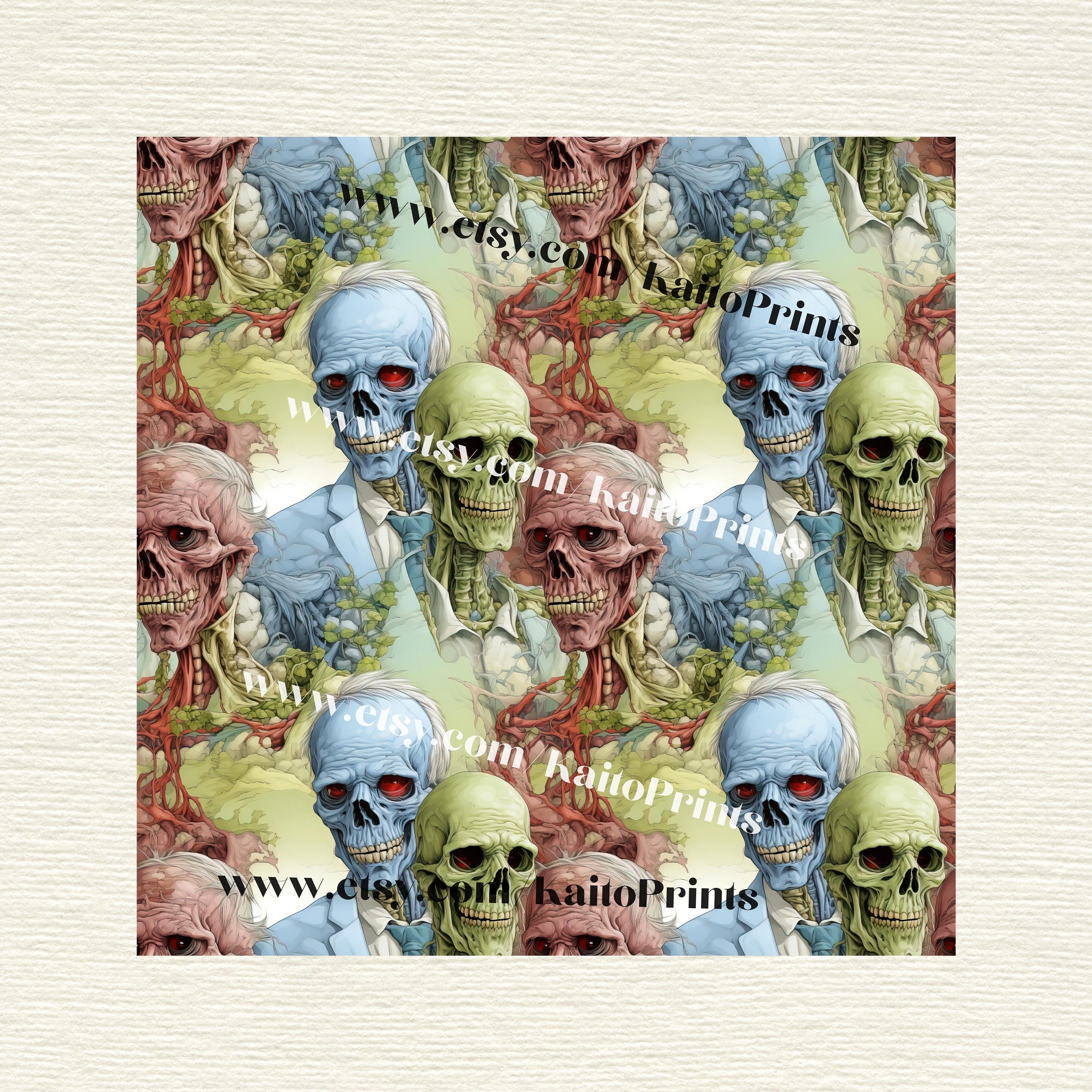 Ghoul Party Patterns, Fun Halloween Zombie Pattern, Horror Zombie ...