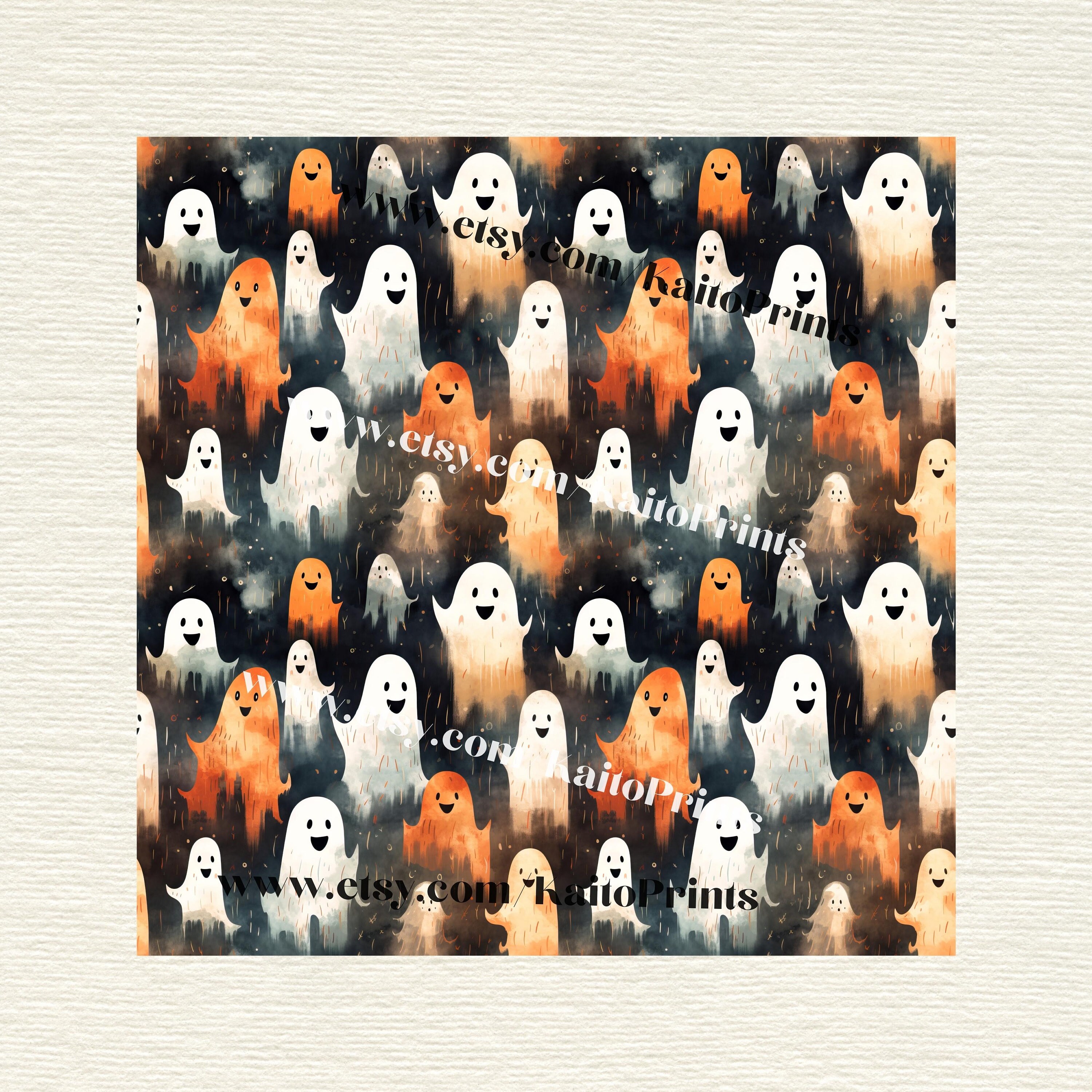 Happy Ghosts Patterns Fun Halloween Ghost Pattern Fun Ghost - Etsy