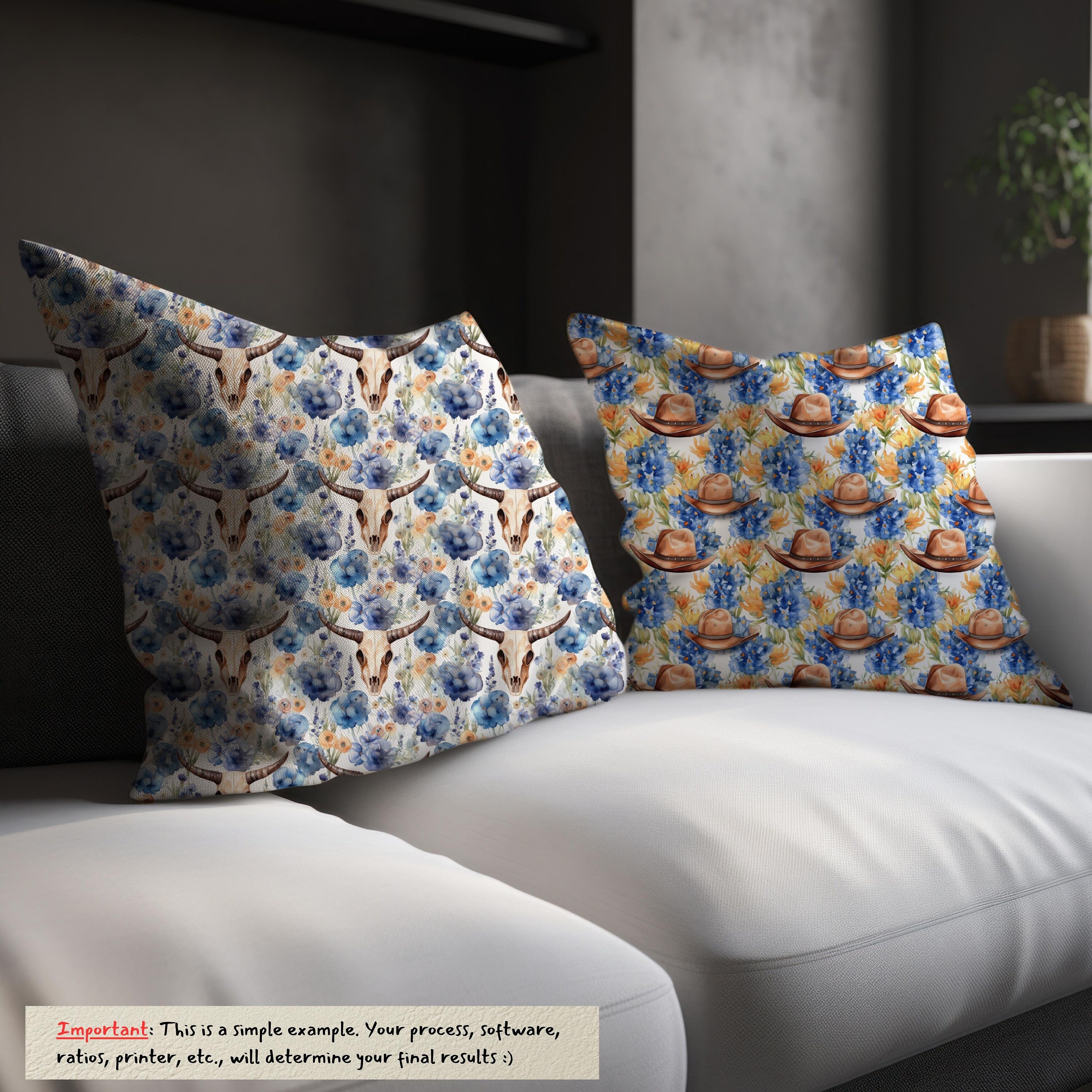 Bluebonnet Digital Paper Seamless Bluebonnet Patterns Cowboy - Etsy