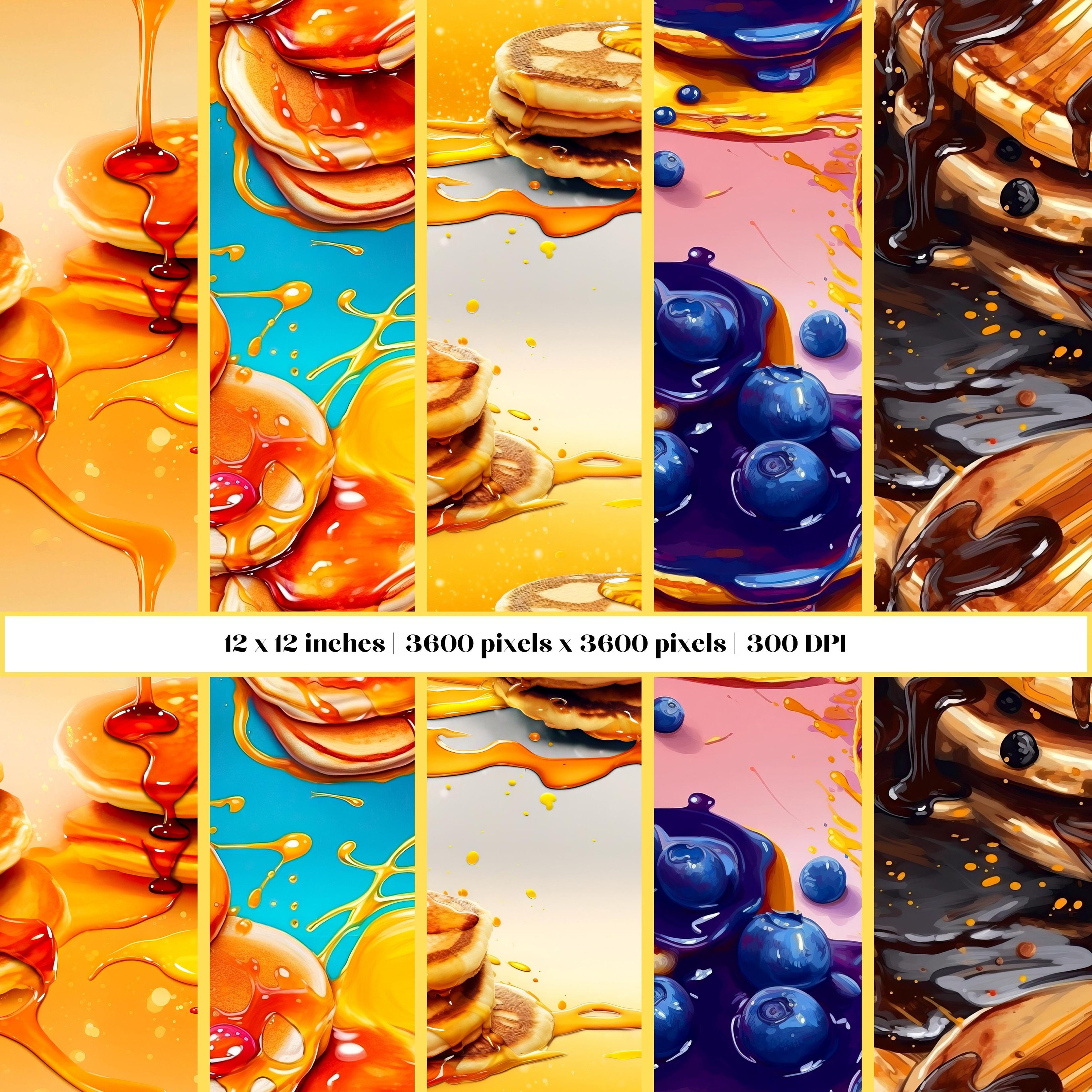Pancakes Digital Paper, Seamless Pancake Patterns, Sweets Seamless ...