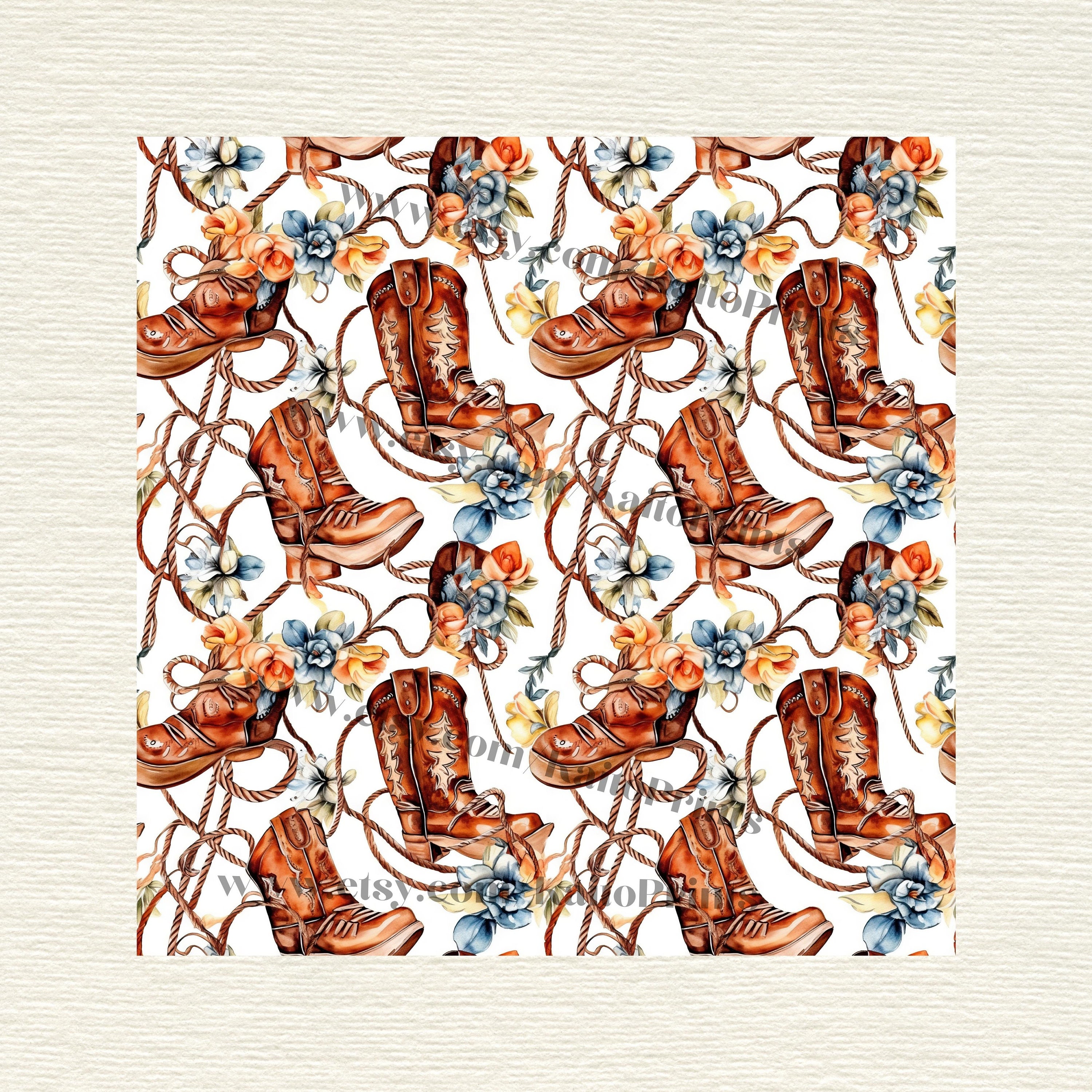 Cowboy Digital Paper Seamless Cowboy Patterns Wild West - Etsy