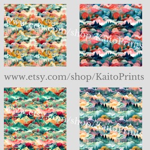 Alpine Forest Digital Paper Seamless Forest Pattern Cozy - Etsy