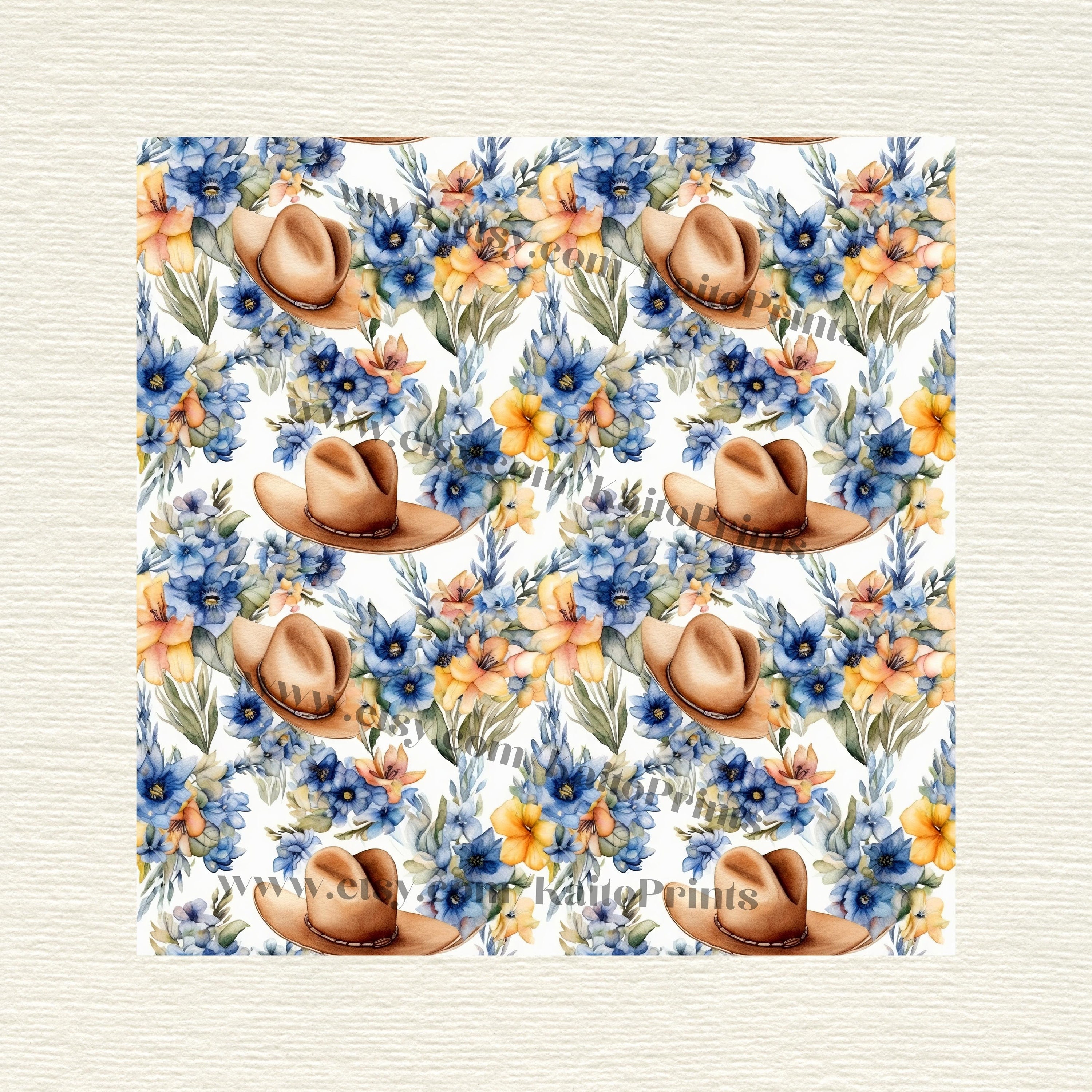 Bluebonnet Digital Paper, Seamless Bluebonnet Patterns, Cowboy Patterns ...