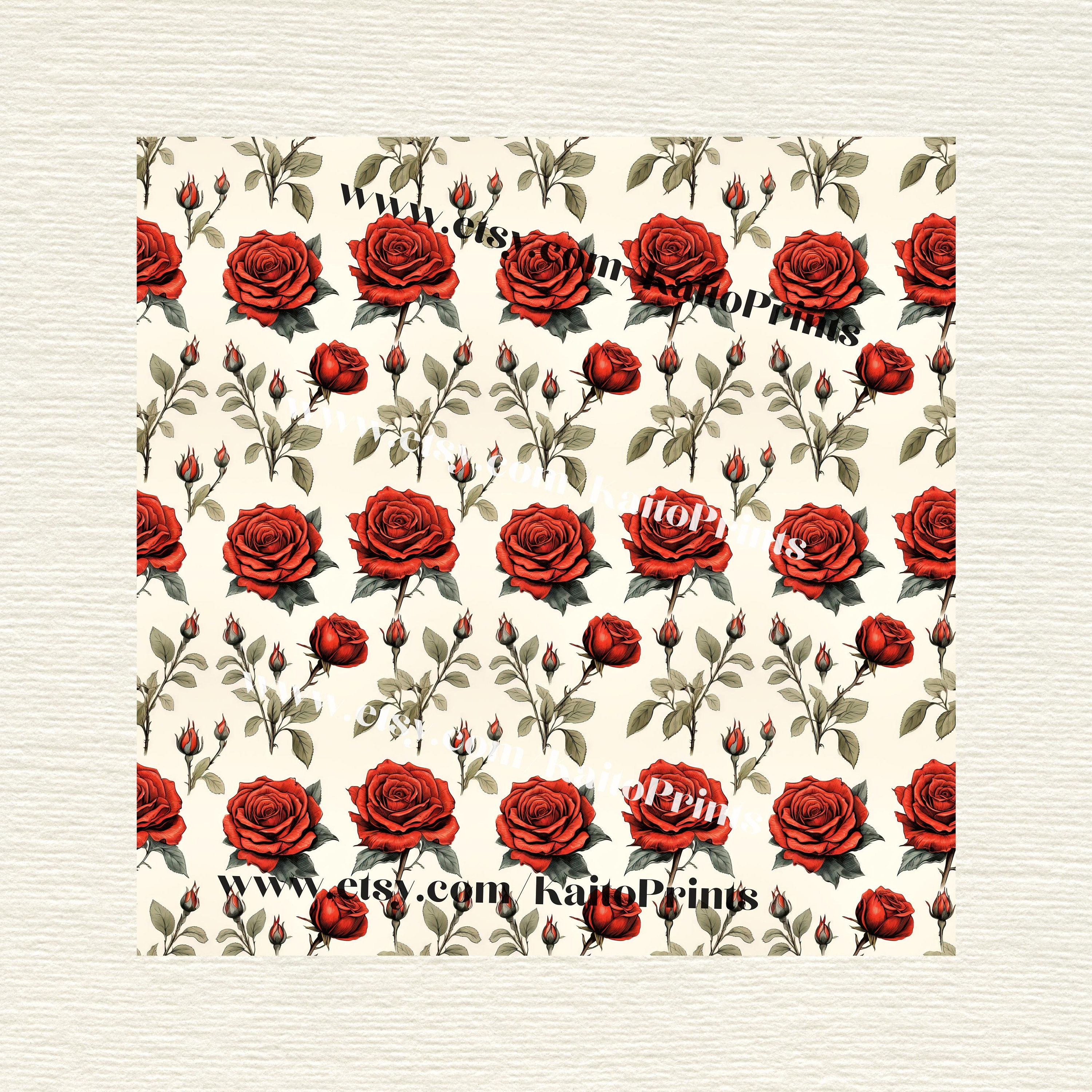 Classic Rose Floral Patterns, Seamless Chic Rose Patterns, Luxury ...