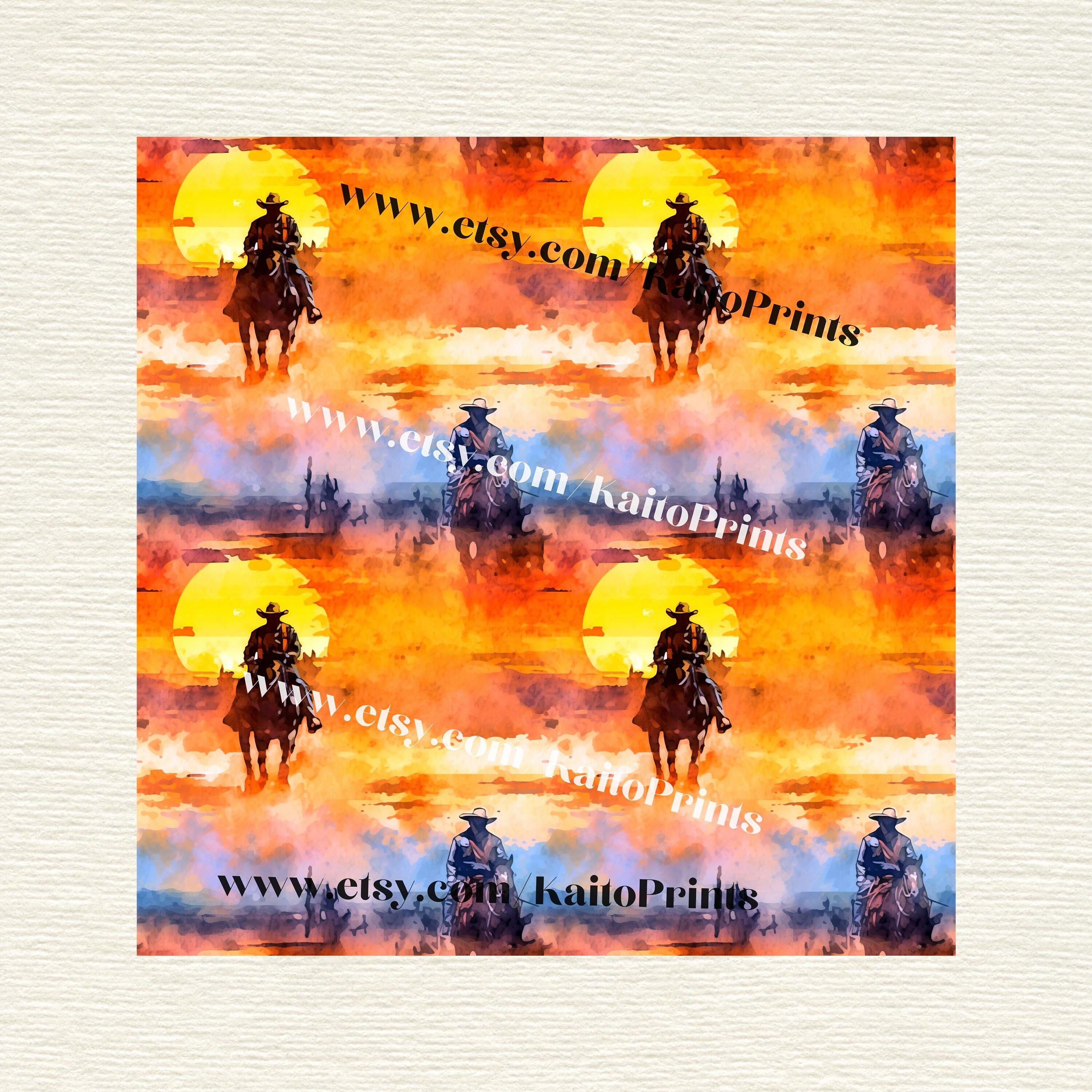 Cowboy Movies Digital Paper Seamless Cowboy Pattern Wild - Etsy