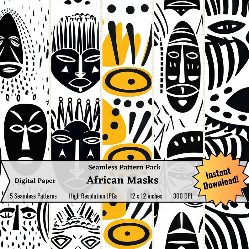 African Masks Pattern, Abstract African Patterns, African Tribal ...