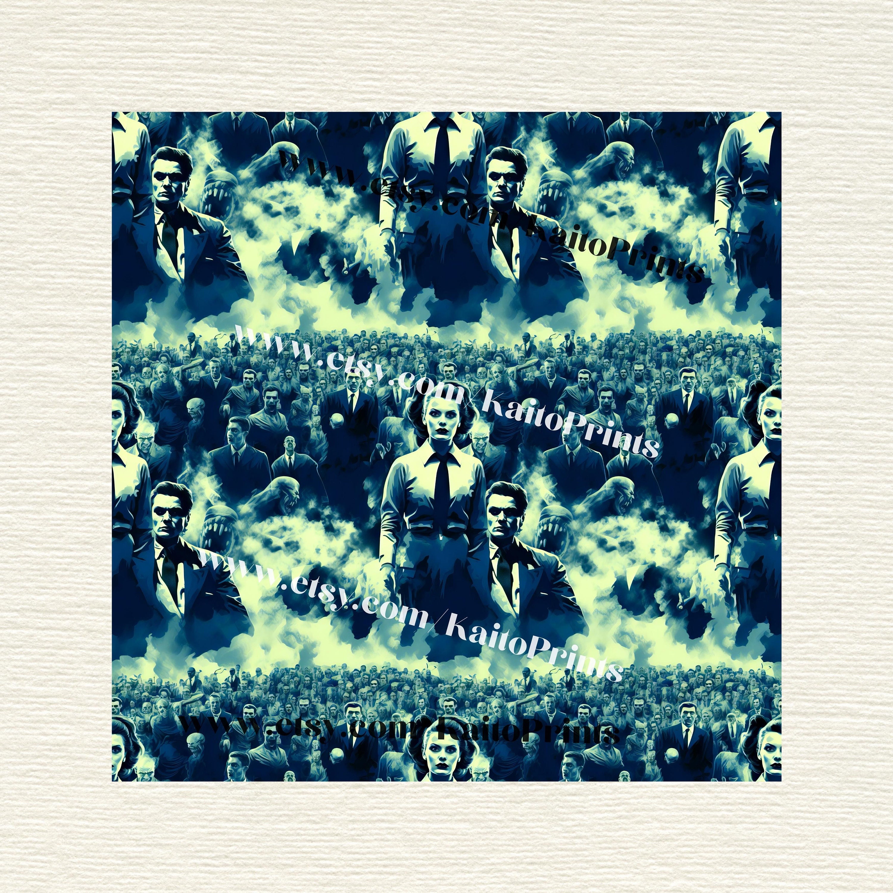 Pulp Horror Patterns, Horror Movie Patterns, Spooky Halloween Patterns ...