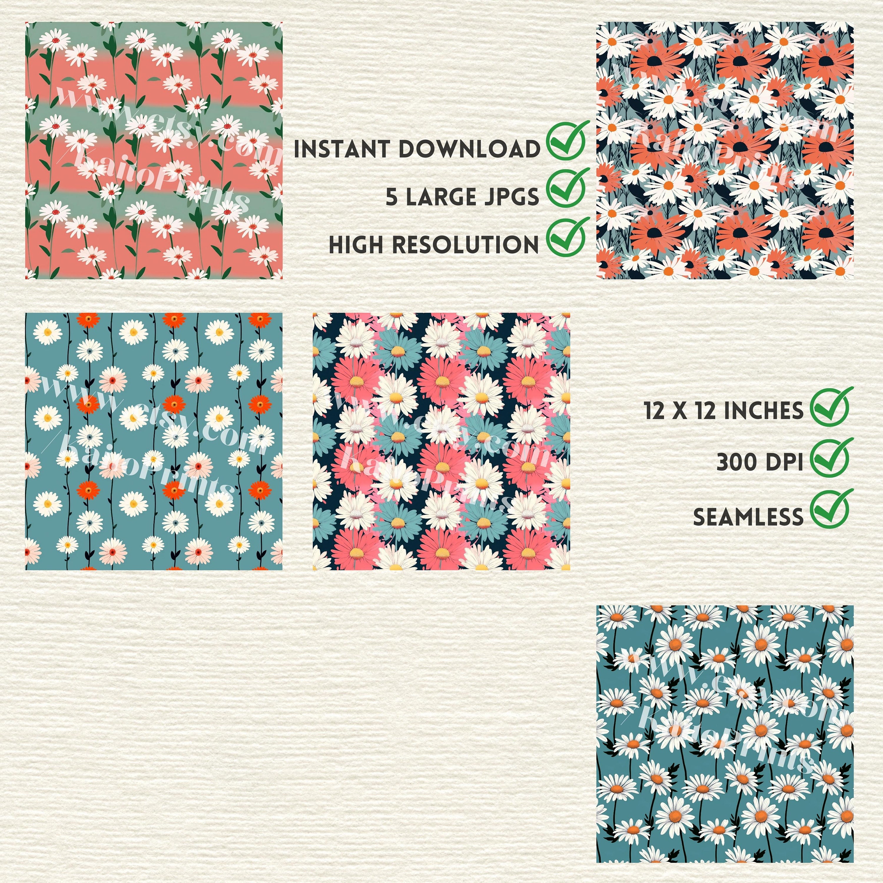 Cute Daisy Pattern Simple Daisy Patterns Cute Floral - Etsy