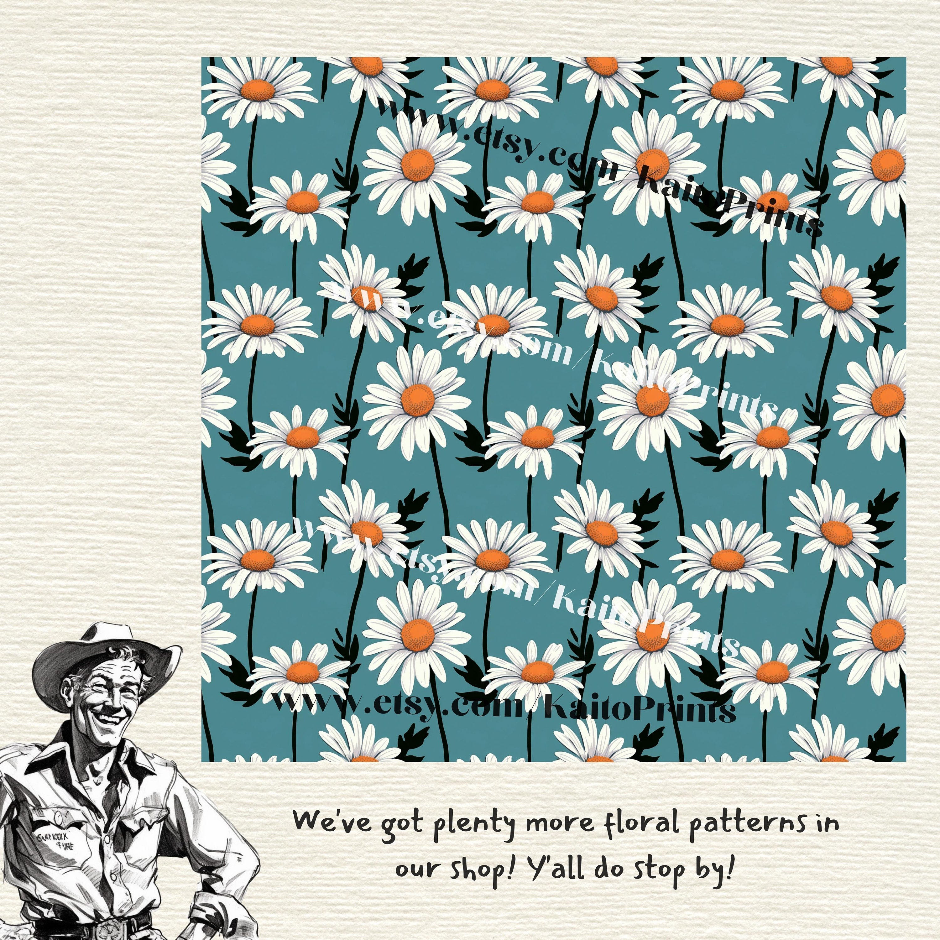 Cute Daisy Pattern Simple Daisy Patterns Cute Floral - Etsy