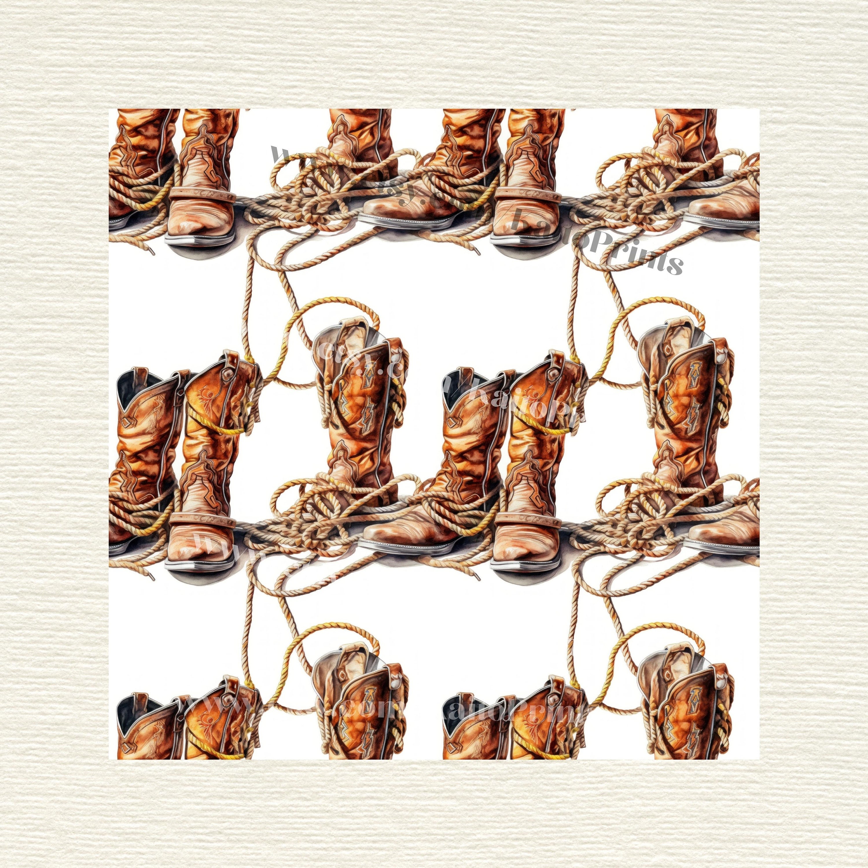 Cowboy Boots Pattern Western Digital Paper Seamless Western - Etsy