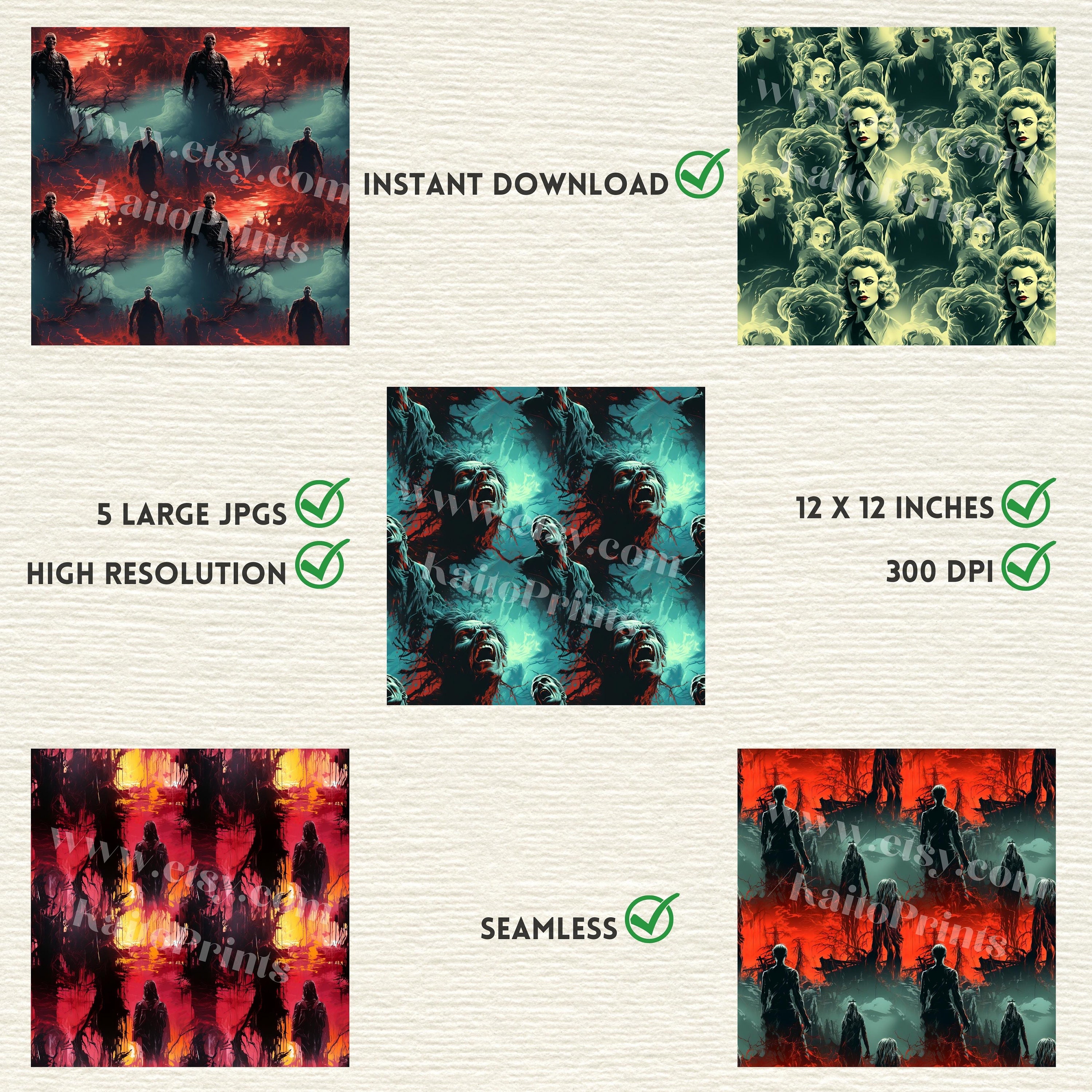 Horror Movie Patterns, Scary Movie Patterns, Spooky Halloween Patterns ...