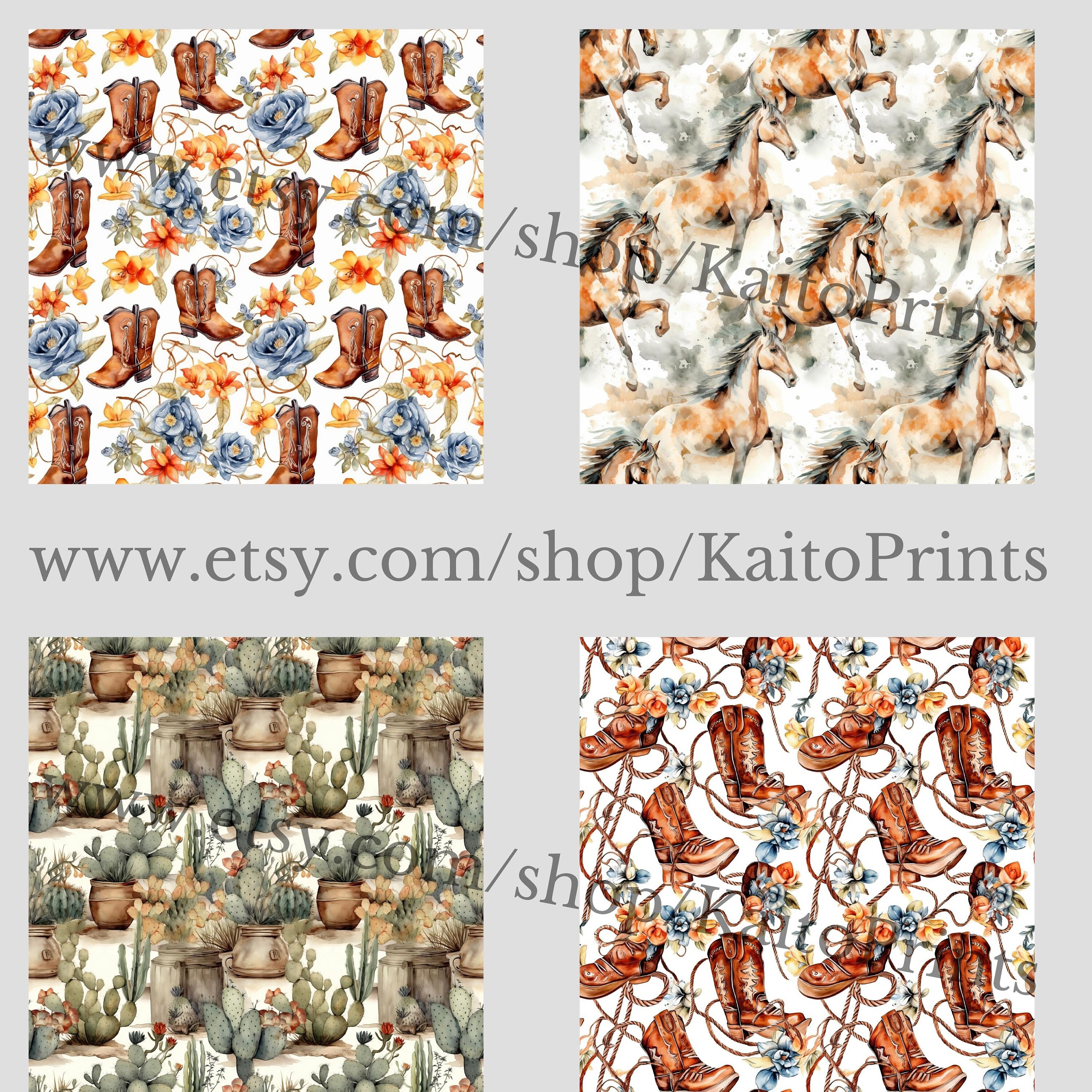 Western Digital Paper Seamless Western Patterns Cowboy - Etsy